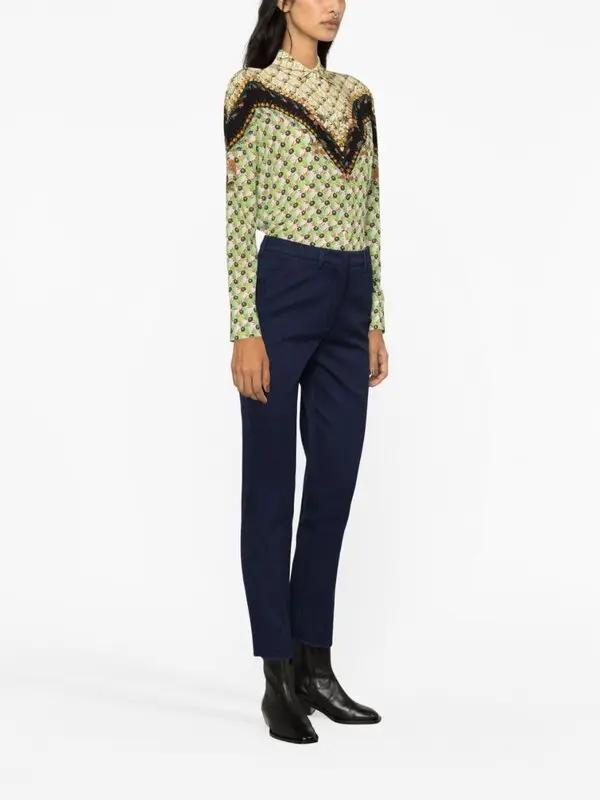 Etro Graphic-print Long-sleeve Shirt - Green