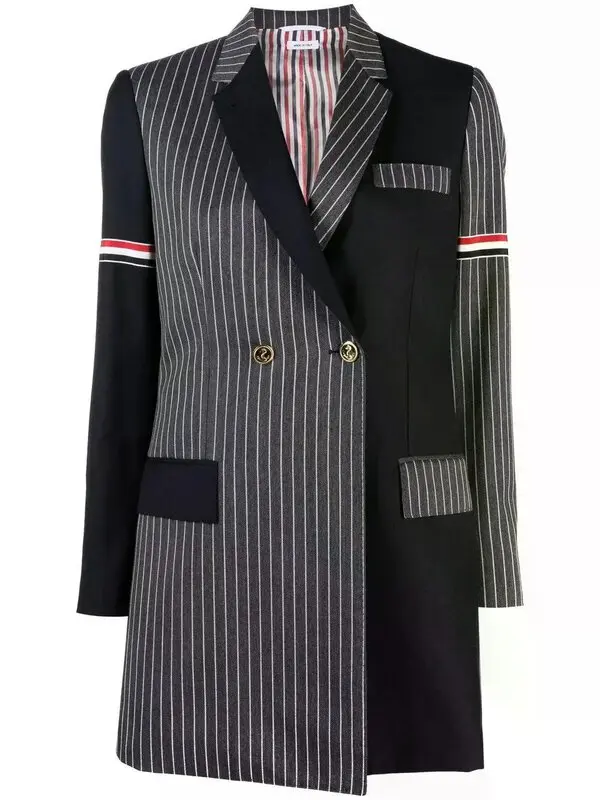 Thom Browne Patchwork Double-breasted Blazer - Black