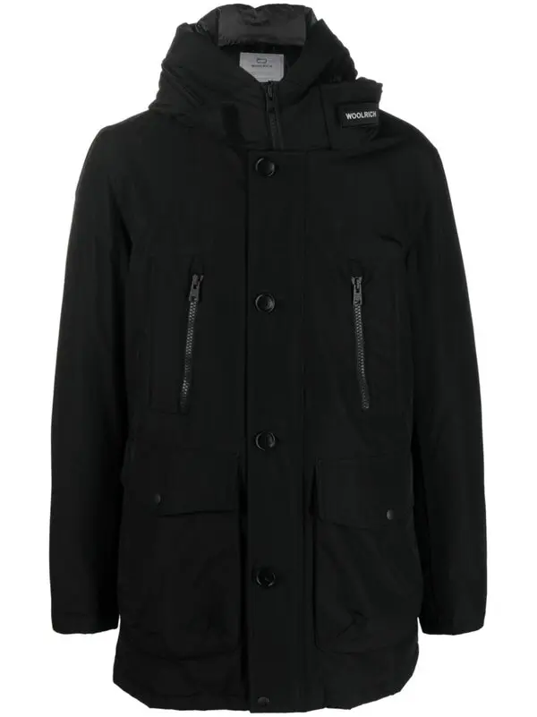 Woolrich Padded Hooded Coat - Black