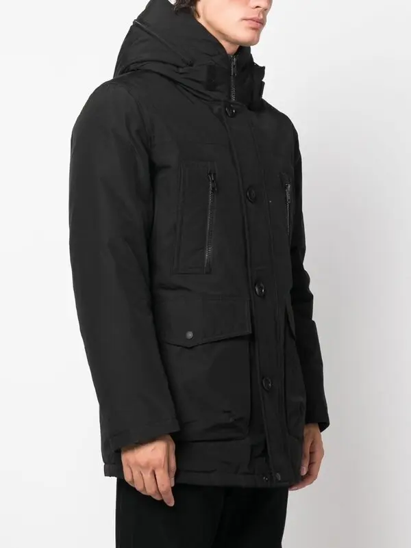 Woolrich Padded Hooded Coat - Black