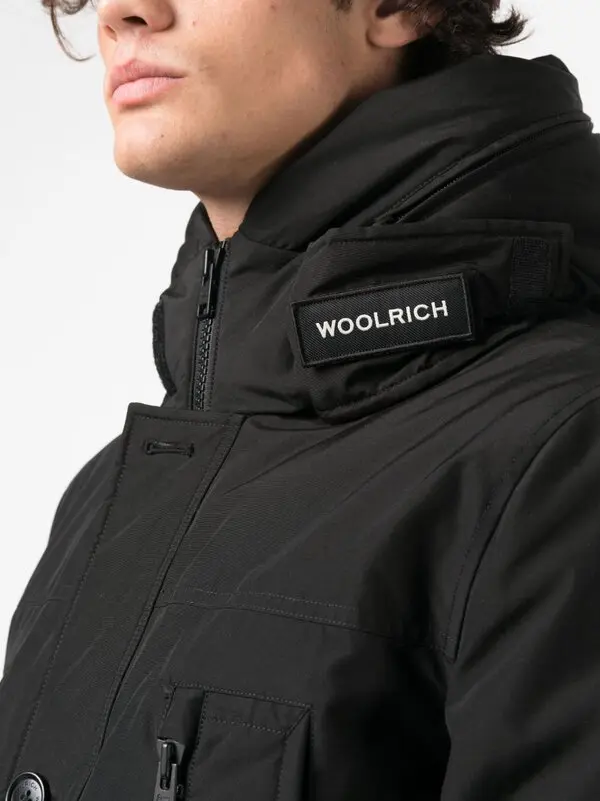 Woolrich Padded Hooded Coat - Black