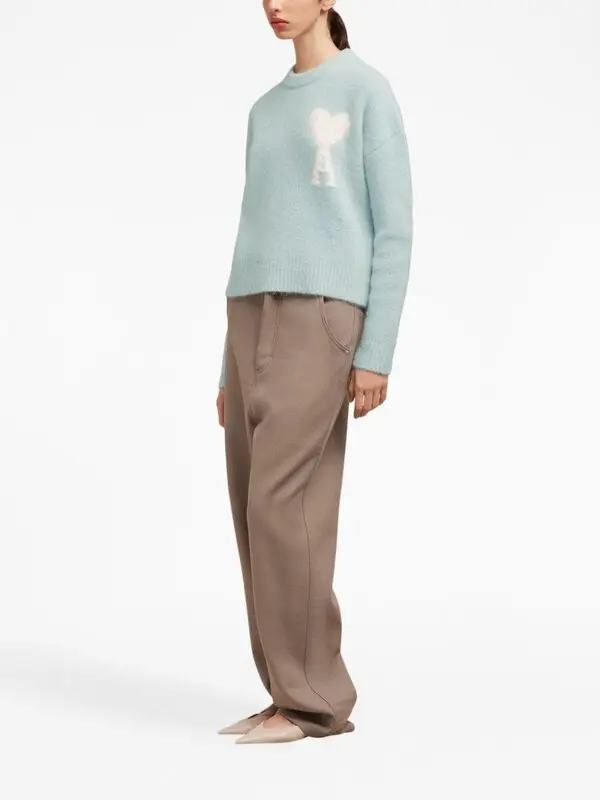 Ami Paris Cloudy Wool De Coeur Jumper In Blue - 41% Off | Editorialist