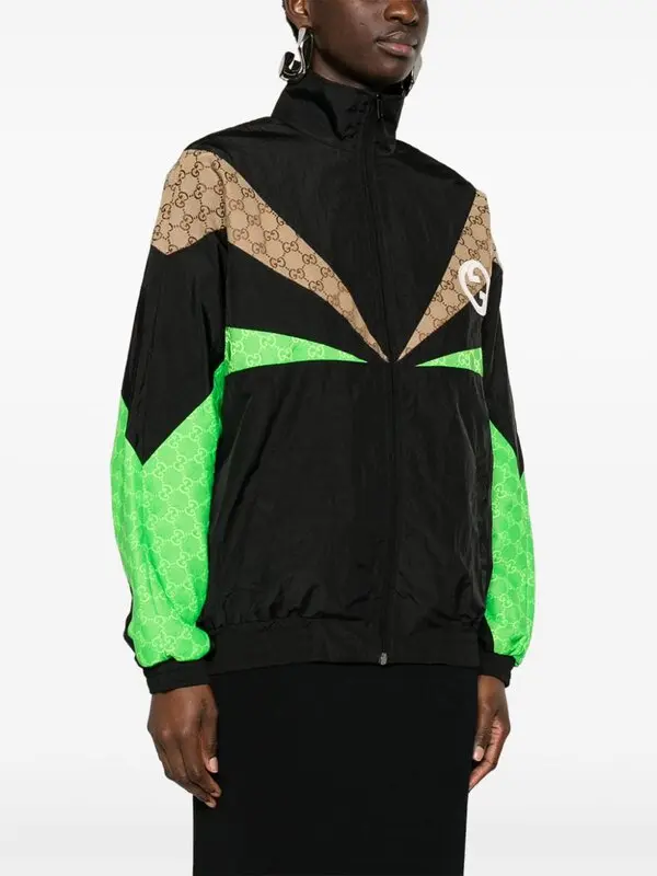 Gucci Panelled Gg Canvas Bomber Jacket