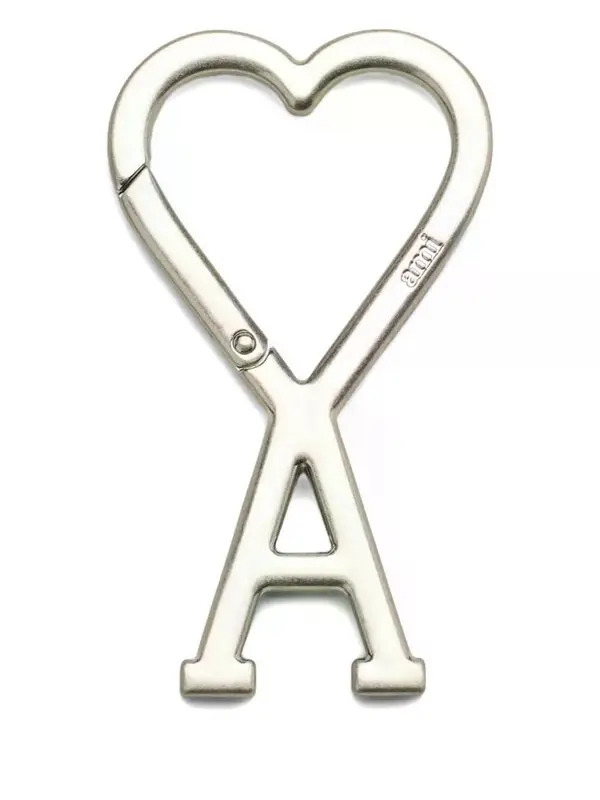 Ami Logo-shaped Logo Keyring - Silver