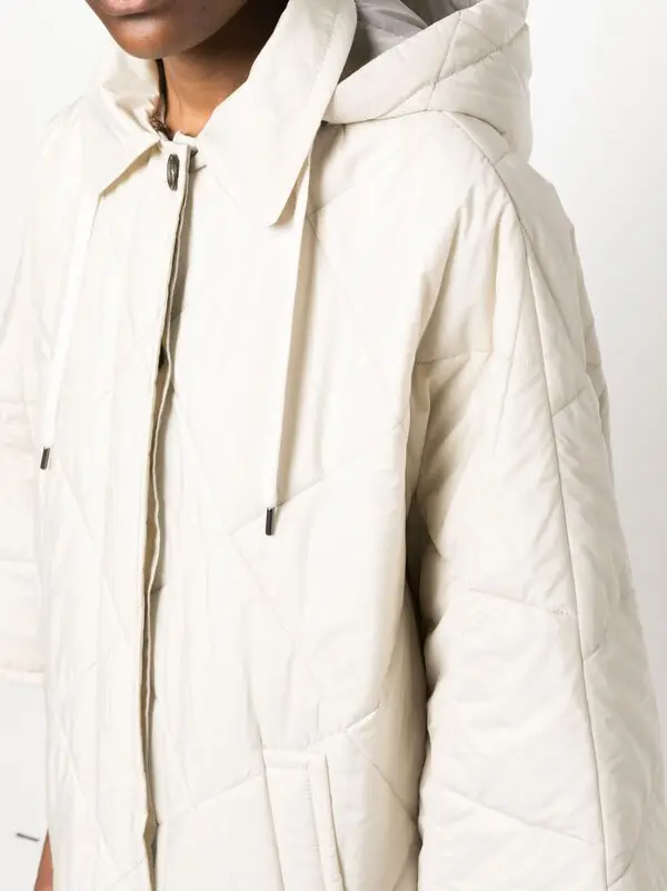 Brunello Cucinelli Wide-sleeve Quilted Coat - Neutrals