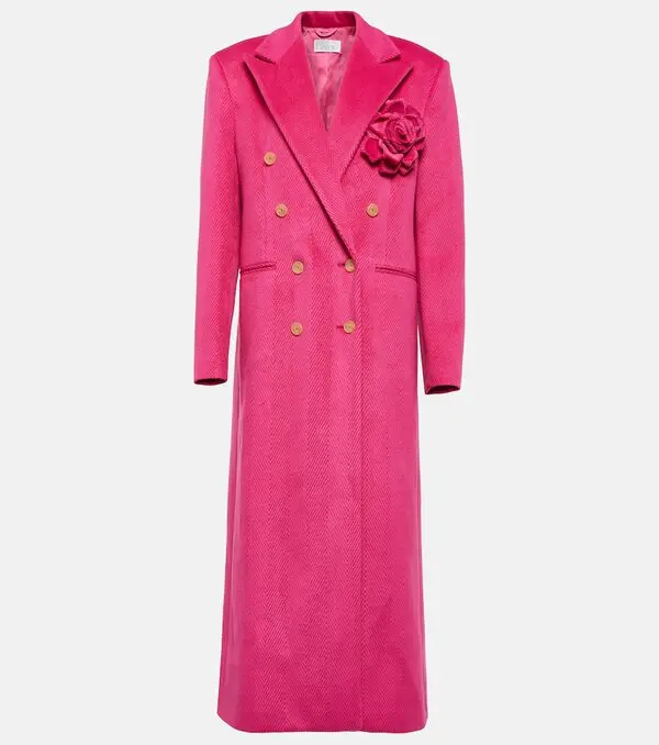Giuseppe Di Morabito Floral-appliqué Double-breasted Coat - Pink