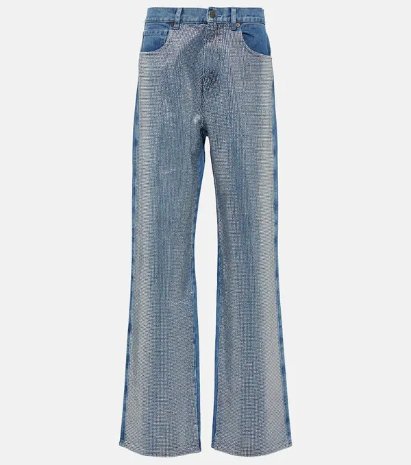 Giuseppe Di Morabito Embellished Wide-leg Jeans - Blue