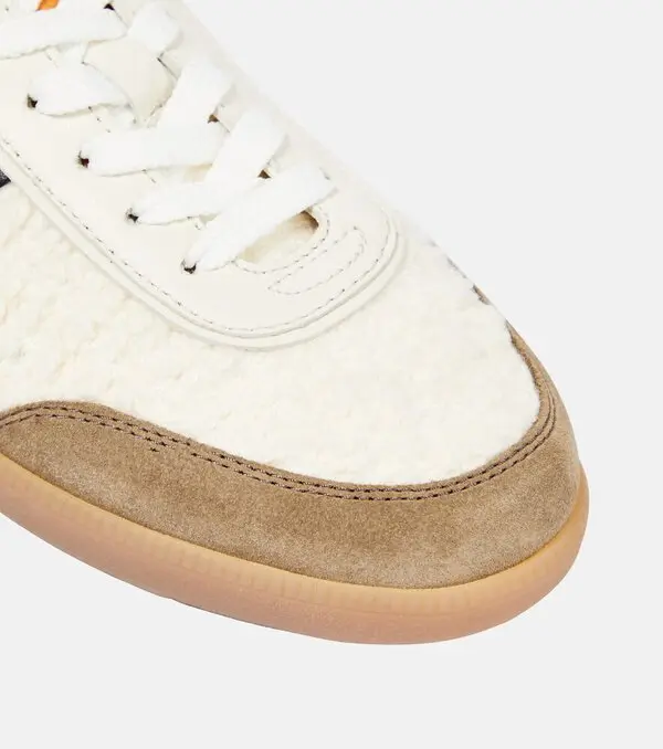TOD'S Tabs Leather-trimmed Bouclé Sneakers