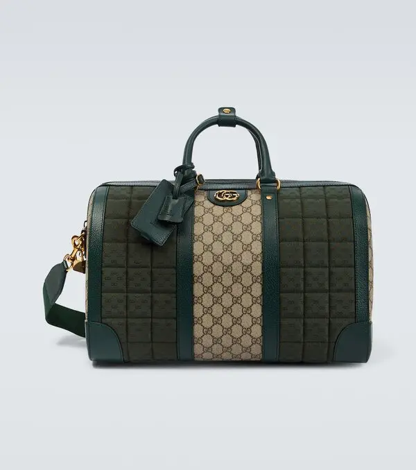Gucci Mini Gg Small Leather-trimmed Duffel Bag