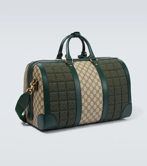 Gucci Mini Gg Small Leather-trimmed Duffel Bag