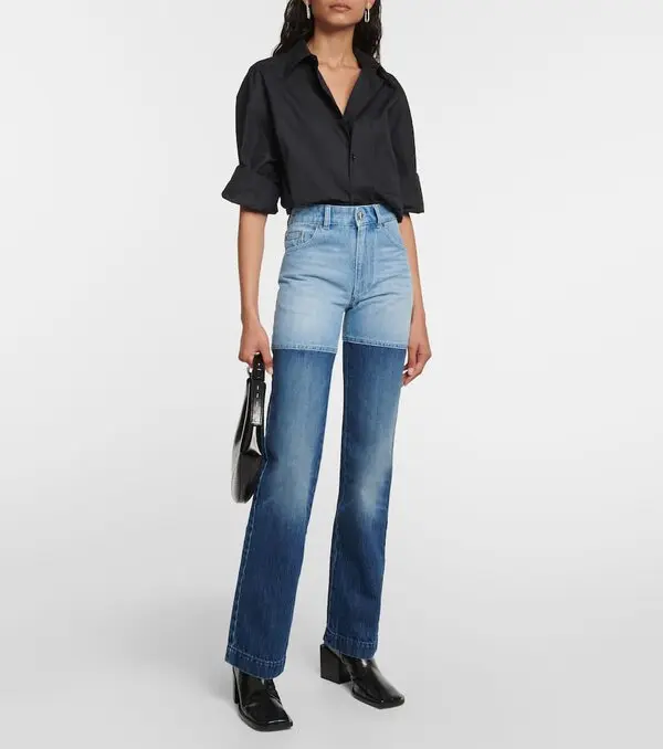 PETER DO Patchwork High-rise Straight Jeans