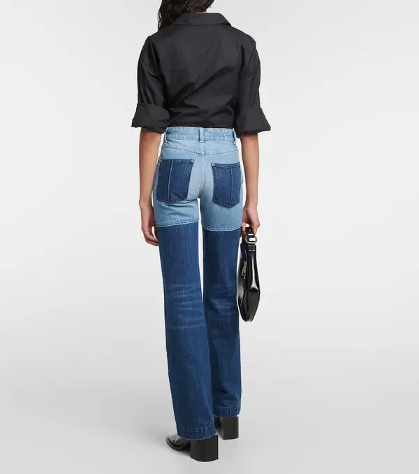 PETER DO Patchwork High-rise Straight Jeans