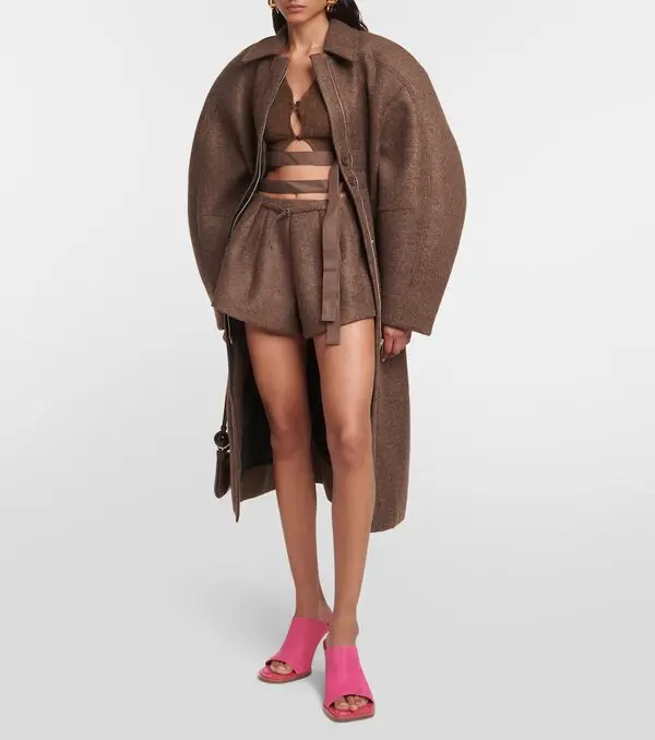 Jacquemus Les Mules Rond Carré Suede Mules - Pink