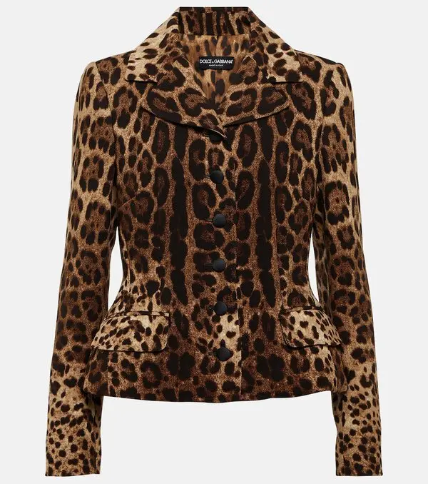 Dolce & Gabbana Leopard-print Wool Crêpe Jacket