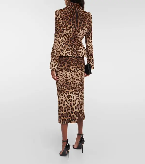 Dolce & Gabbana Leopard-print Wool Crêpe Jacket