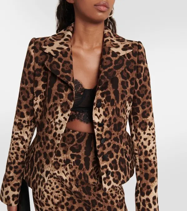 Dolce & Gabbana Leopard-print Wool Crêpe Jacket