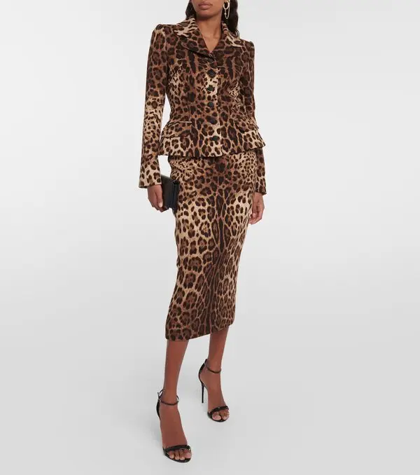 Dolce & Gabbana Leopard-print Wool Crêpe Jacket