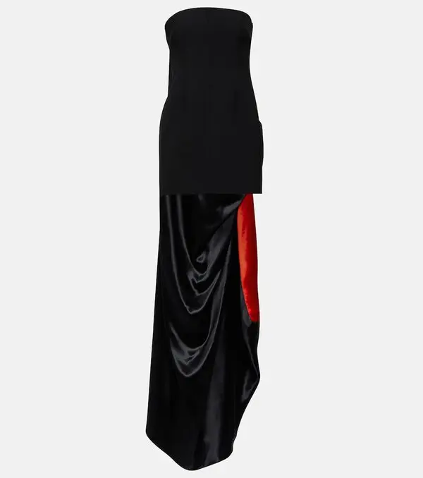 Ferragamo Draped Bodycon Maxi Dress In Black - 40% Off | Editorialist