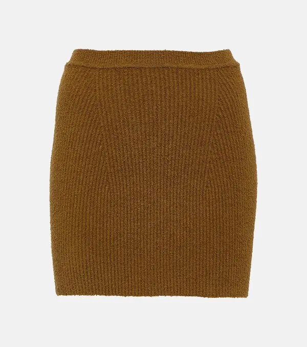 Wardrobe.NYC Ribbed-knit Cotton-blend Mini Skirt