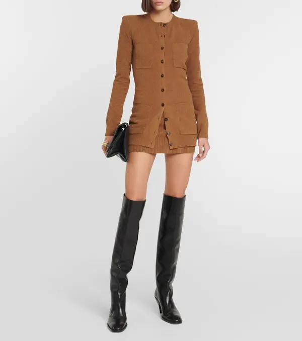 Wardrobe.NYC Ribbed-knit Cotton-blend Mini Skirt