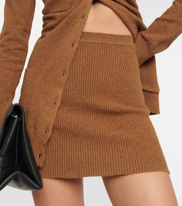 Wardrobe.NYC Ribbed-knit Cotton-blend Mini Skirt