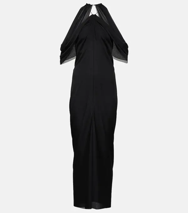 JW Anderson Off-shoulder Draped Midi Dress - Black