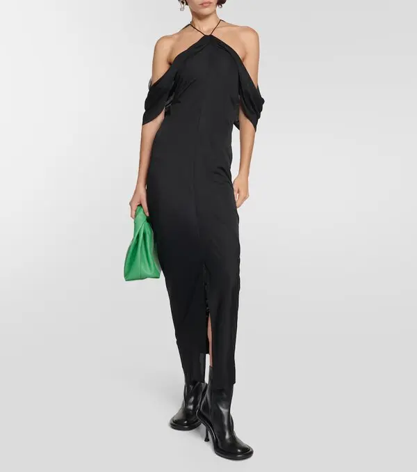 JW Anderson Off-shoulder Draped Midi Dress