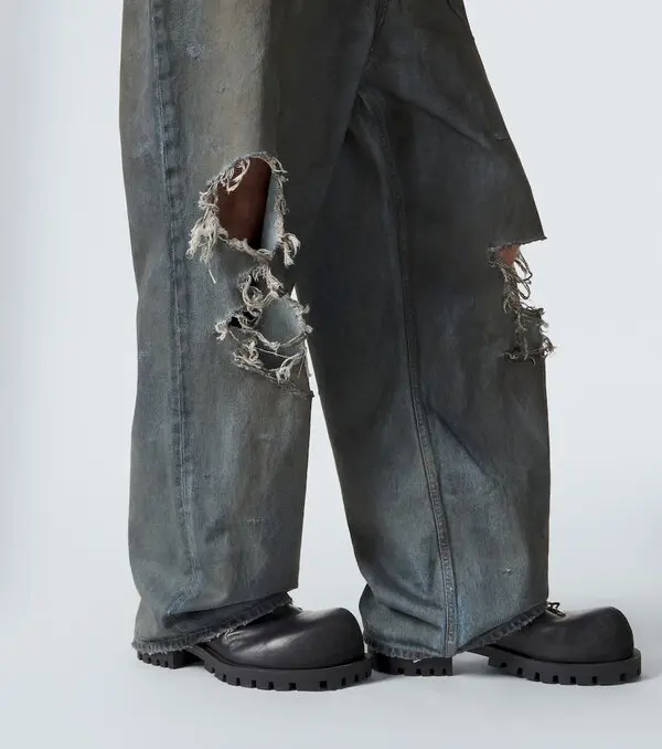 Balenciaga Distressed Jeans - Blue | Editorialist