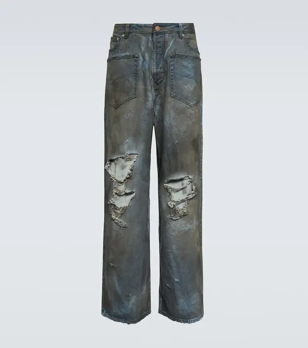 Balenciaga Distressed Jeans - Blue