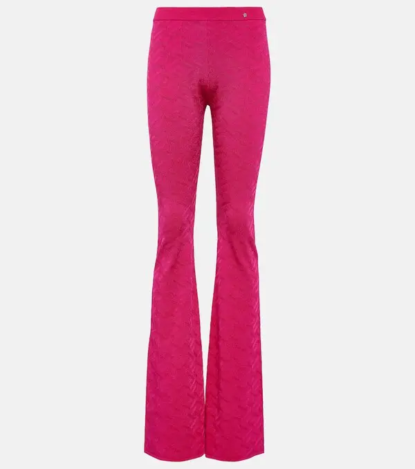 Versace La Greca High-rise Flared Pants - Pink