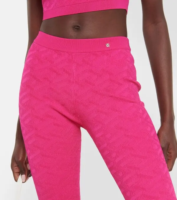 Versace La Greca High-rise Flared Pants - Pink