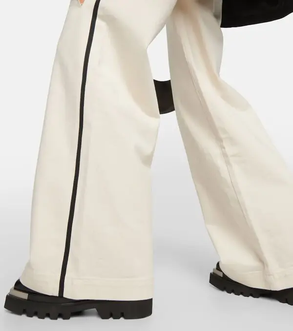PETER DO Distressed High-rise Wide-leg Jeans - White