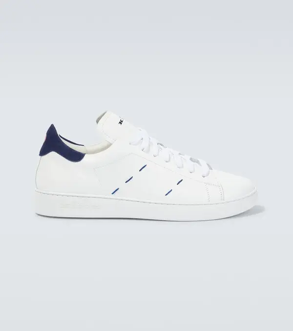Kiton Stitched Leather Sneakers - White