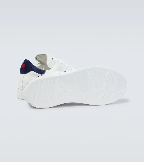 Kiton Stitched Leather Sneakers - White
