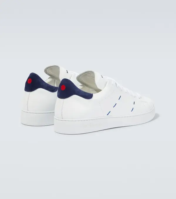 Kiton Stitched Leather Sneakers - White
