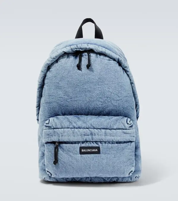 Balenciaga Explorer Denim Backpack - Blue