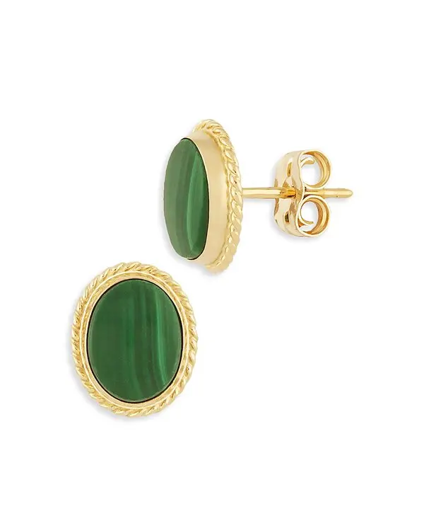 Bloomingdale'S Malachite Stud Earrings - Green/gold