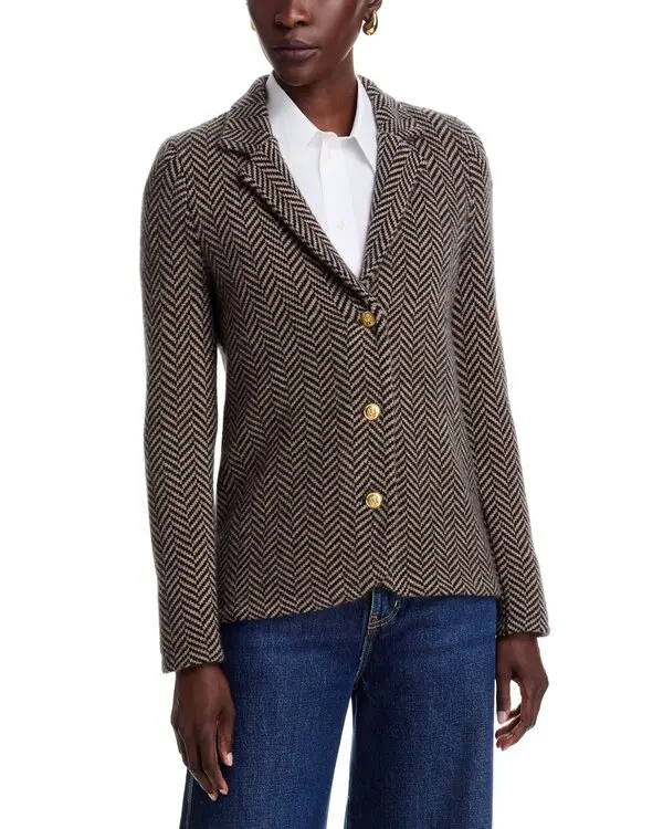 Bloomingdale'S 100% Cashmere Notch Lapel Blazer