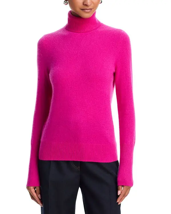 Aqua Cashmere Turtleneck Sweater - Dragonfruit