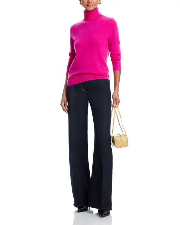 Aqua Cashmere Turtleneck Sweater - Dragonfruit