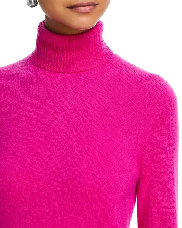 Aqua Cashmere Turtleneck Sweater - Dragonfruit