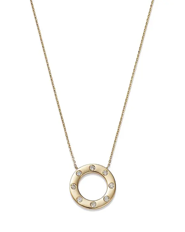 Bloomingdale'S Diamond Circle Pendant Necklace 0.25 Tcw - Gold
