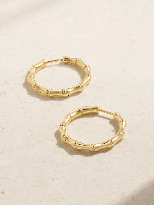 ANITA KO Bamboo 18-karat Hoop Earrings - Gold