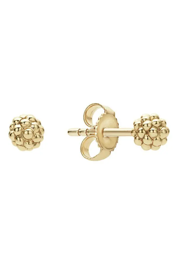 Lagos Signature Caviar 18k Stud Earrings - Gold