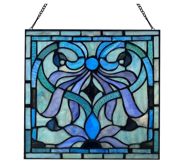 RIVER OF GOODS 12'h Ilsa Stained Glass Window P Anel - One-color