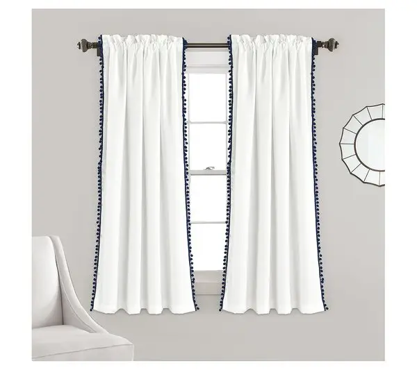 LUSH DECOR Pom Pom Window Curtain Single 50x63