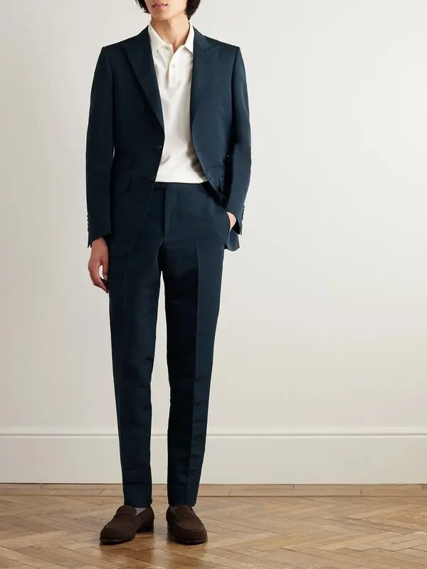 TOM FORD O'connor Tapered Cotton And Silk-blend Trousers