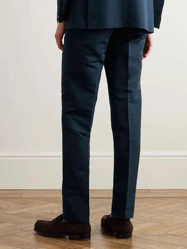 TOM FORD O'connor Tapered Cotton And Silk-blend Trousers