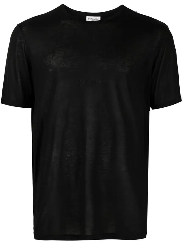 Saint Laurent Crew-neck Short-sleeve T-shirt - Black
