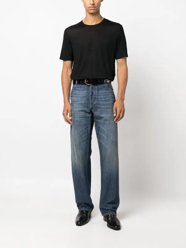 Saint Laurent Crew-neck Short-sleeve T-shirt - Black